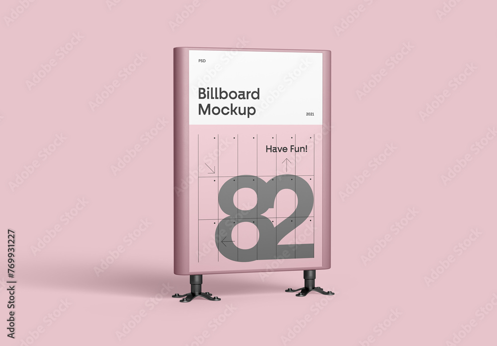 Rectangle Stand Sign Mockup Stock Template | Adobe Stock
