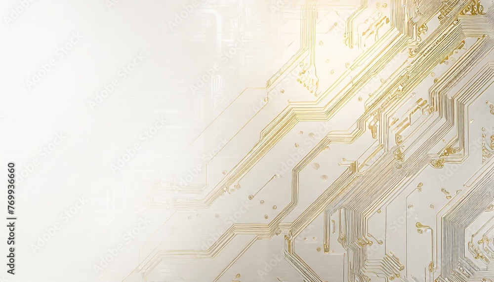 abstract white background with copy space technology circuit board ...