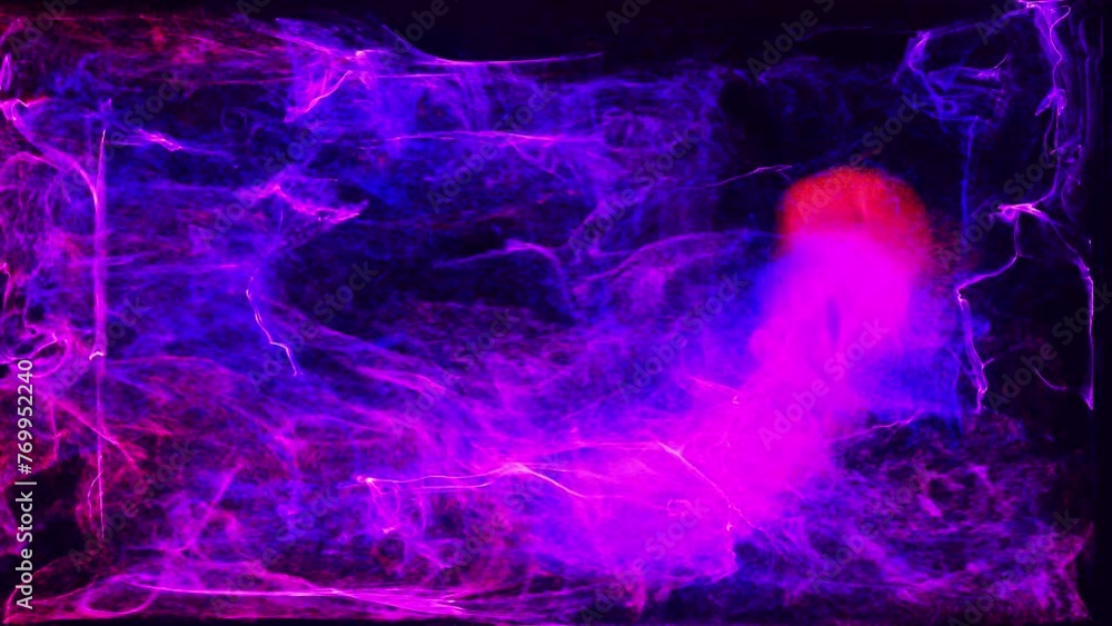 Glow particles spread in camera like Ink effect. Emitter ball emit ...