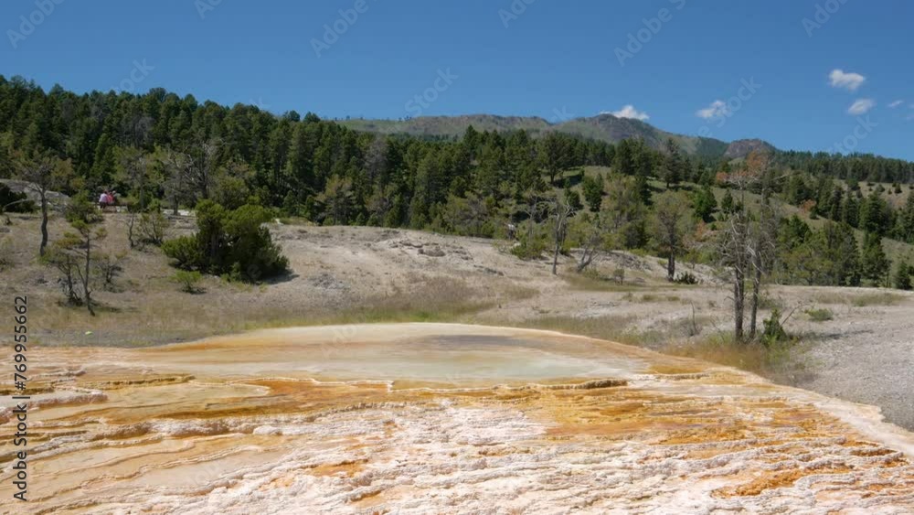 Video Stock Palette Spring at Mammoth Hot Springs in Yellowstone ...