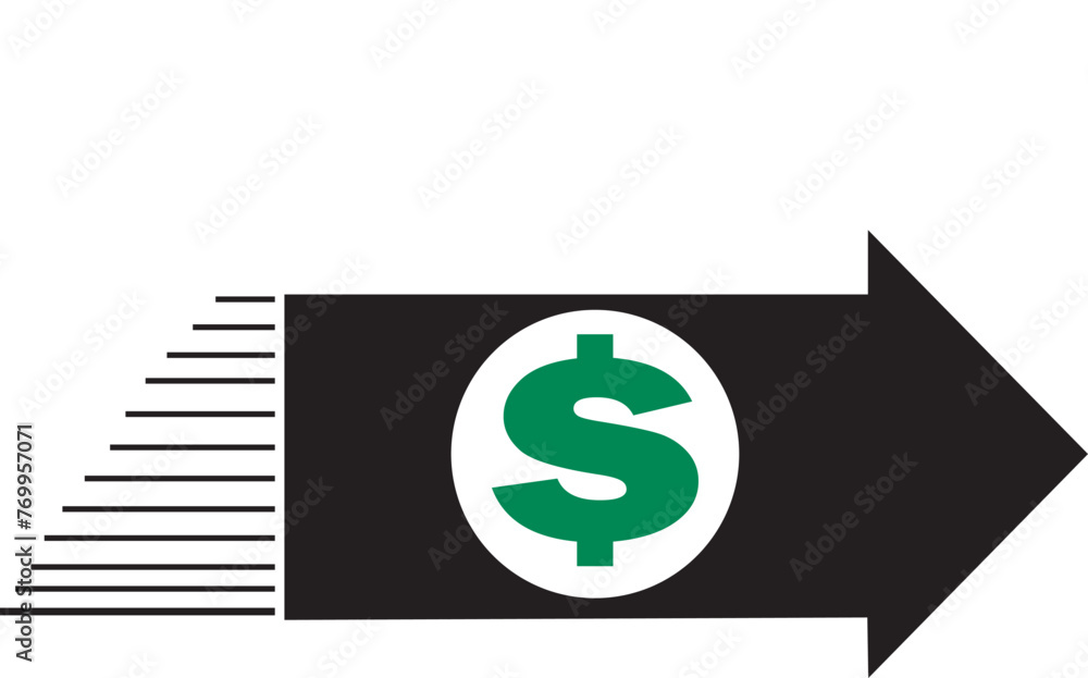 Money transfer icon, sent money icon, fast money transfer icon with ...