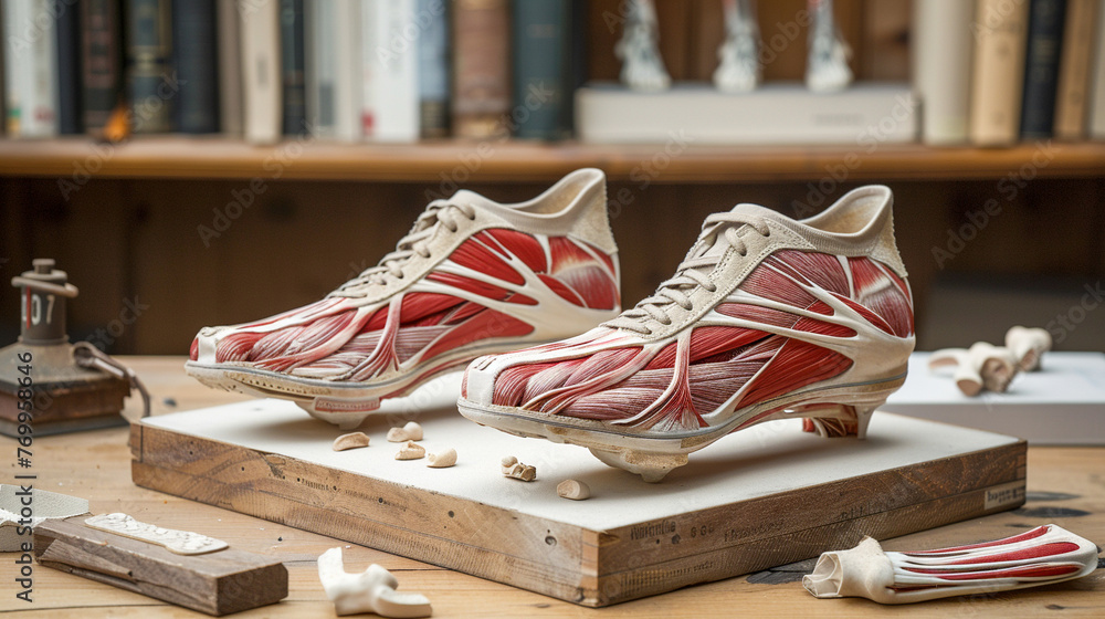 A detailed scene showing the application of biomechanics in designing ...