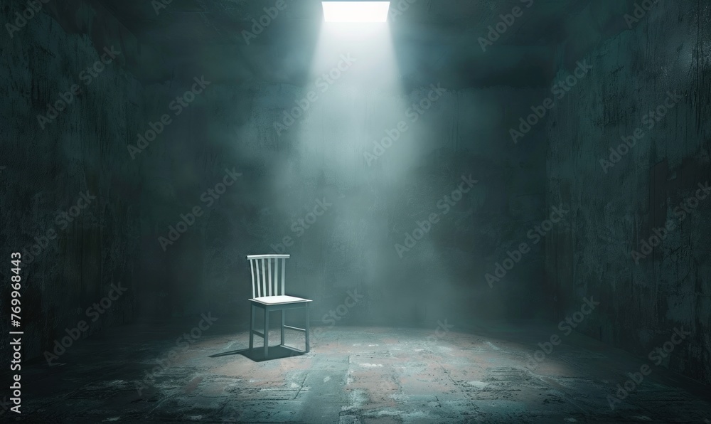 Interrogation room with small light overhead. Dark Interrogation theme ...