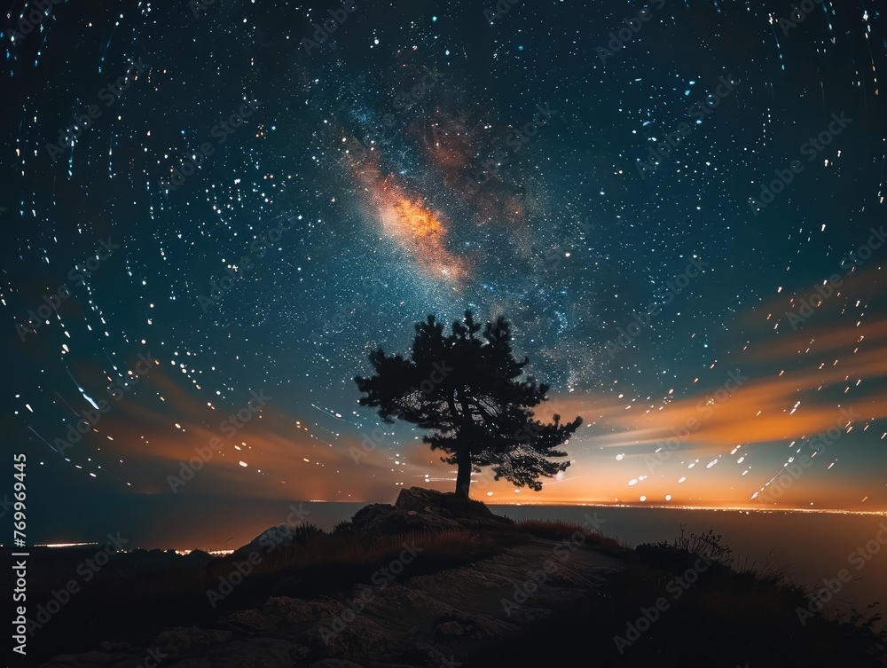 Highlight a single star in a night sky full of stars - Dreamy and ...