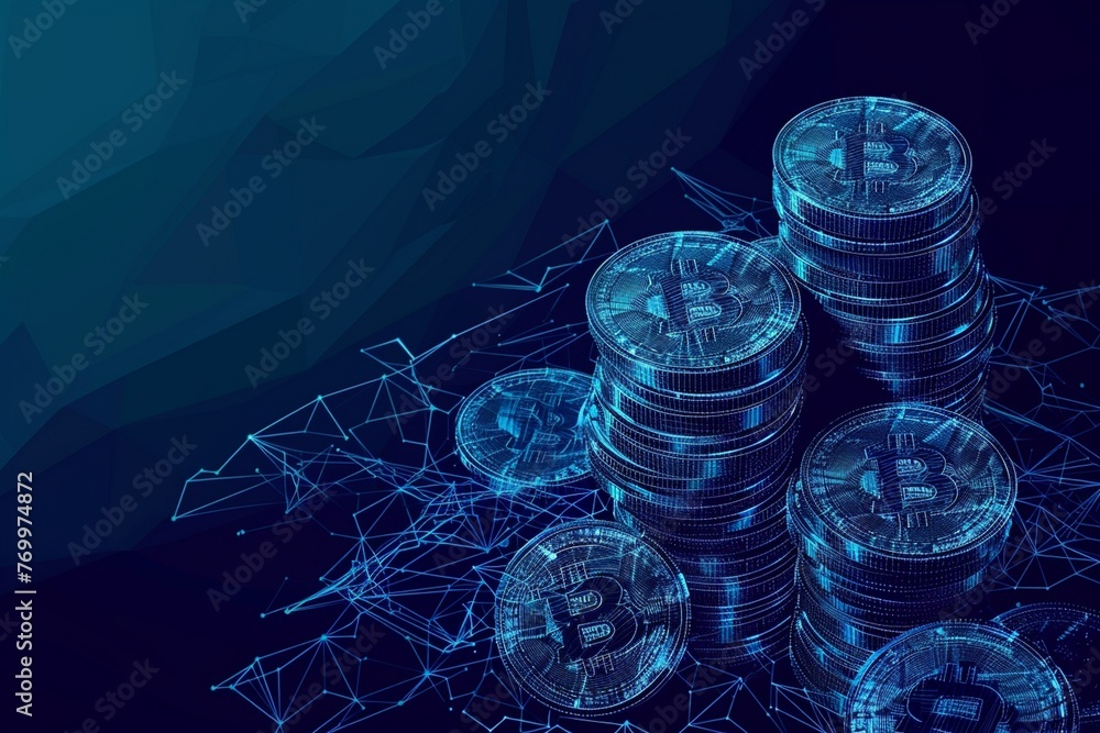 Cashback Money Exchange concept low poly wireframe, low poly wireframe ...