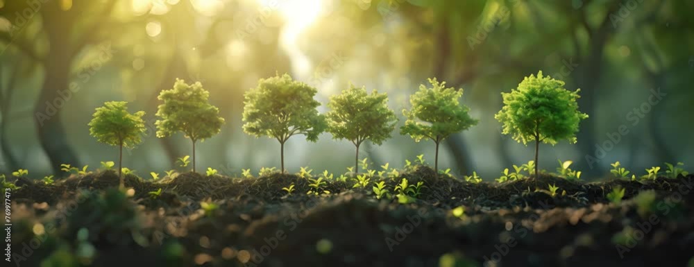 Vidéo Stock Virtual trees growing in an app, each representing a real ...