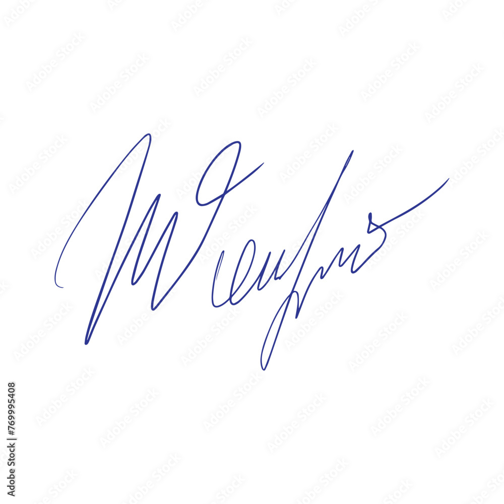 Fake autograph samples. Hand-drawn signatures, examples of documents ...