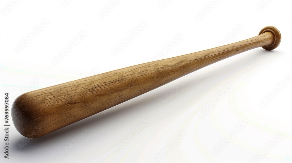 Wooden baseball bat with a brown handle and a black tip. The bat is ...