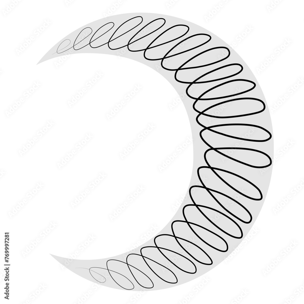 Continuous linear drawing of moon icon. One line drawing background ...