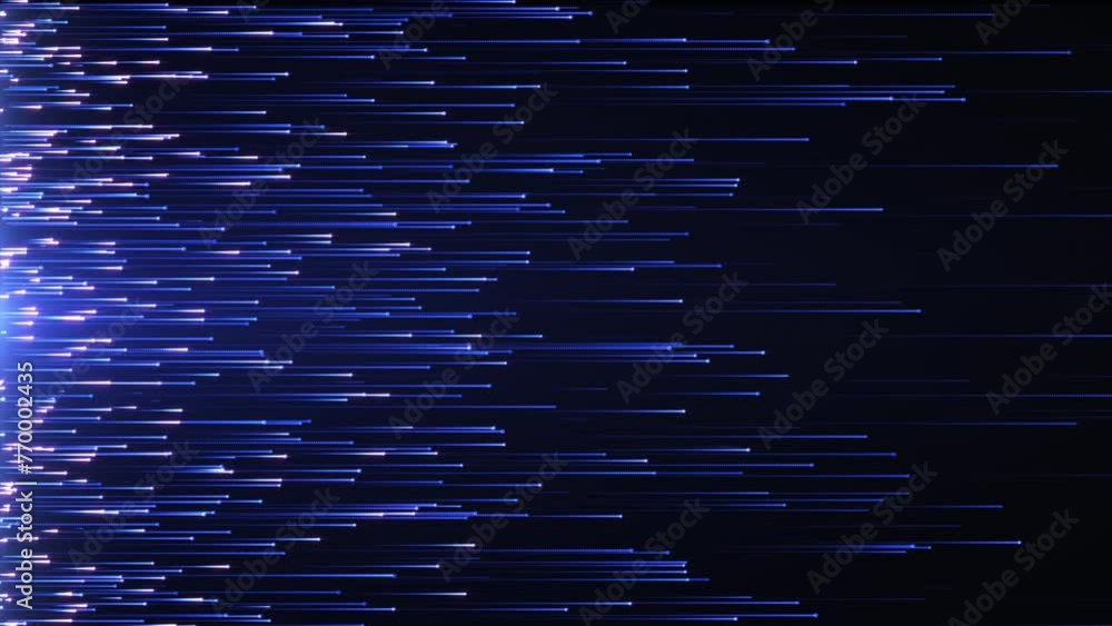 Blue shiny particles flowing on gradient background with soft blue ...