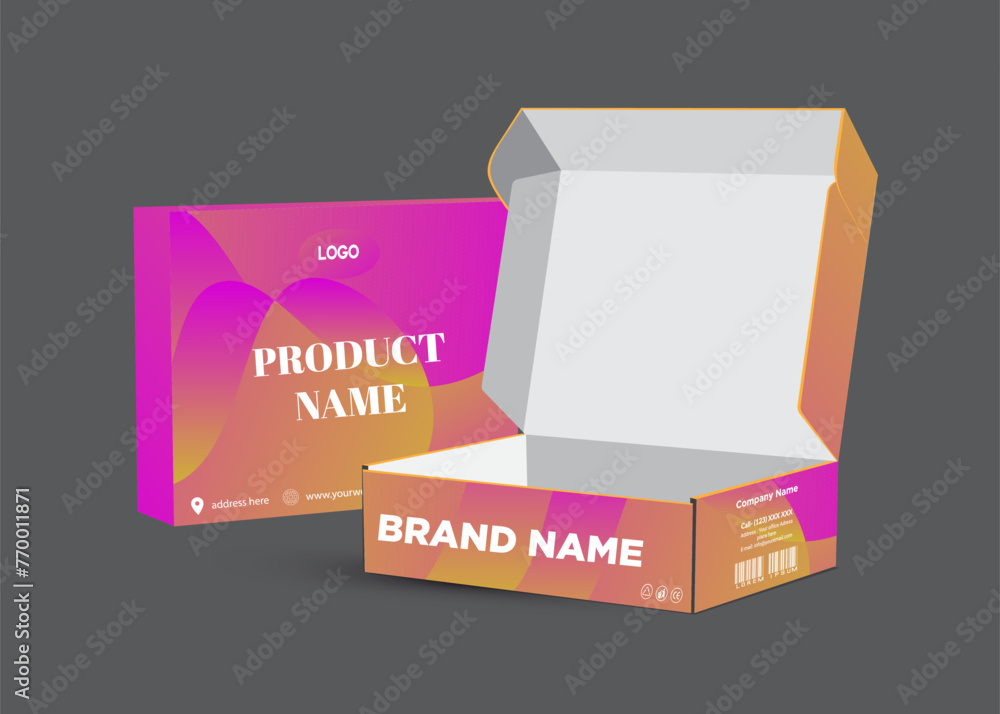 Product Box and label design with mockup template design. Stock Vector ...
