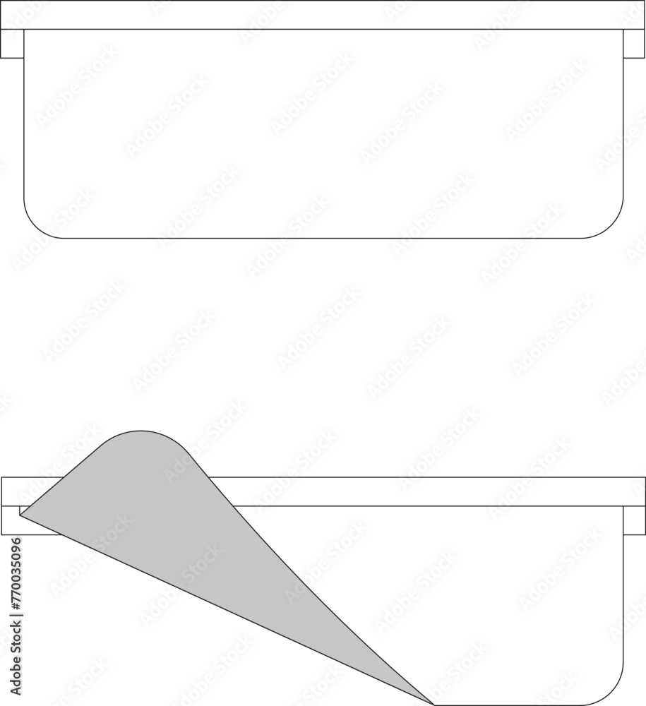 Flap Pocket. Vector Image. Technical drawing. Close up. Jackets pocket ...