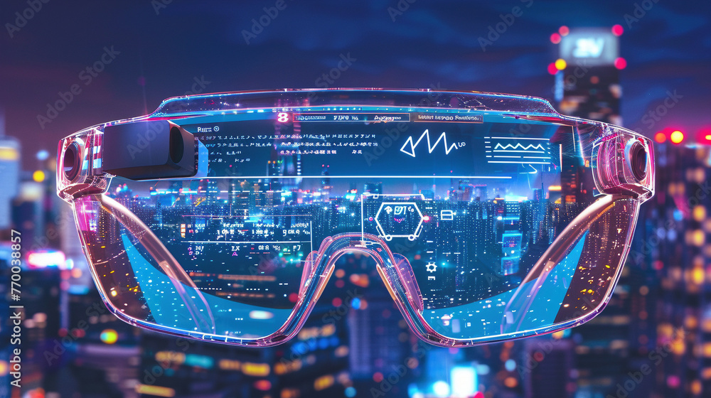 Augmented Reality Smart Glasses Displaying Information Stock ...