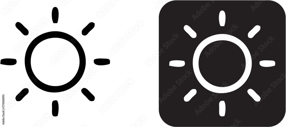 Sun icon set, Sun symbol vector Sun icons vector isolated on white ...