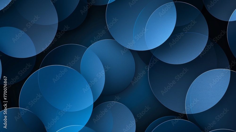 Overlapping circles in a serene blue abstract pattern. Soothing shades ...
