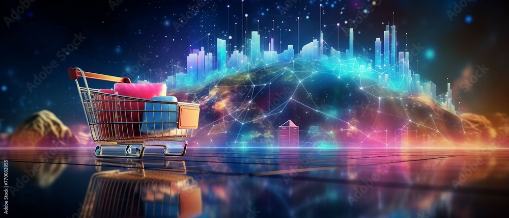 E-commerce Metrics Futuristic Background for Online Retail Analytics ...