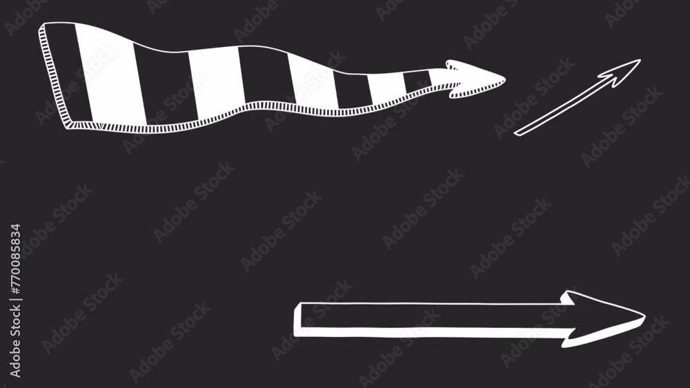 3 dynamically animated cartoon arrows on a transparent background ...