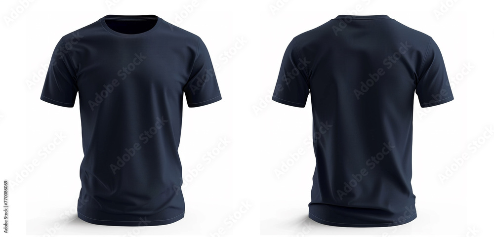 navy blue T-shirt template with nothing neat, mockup for design and ...