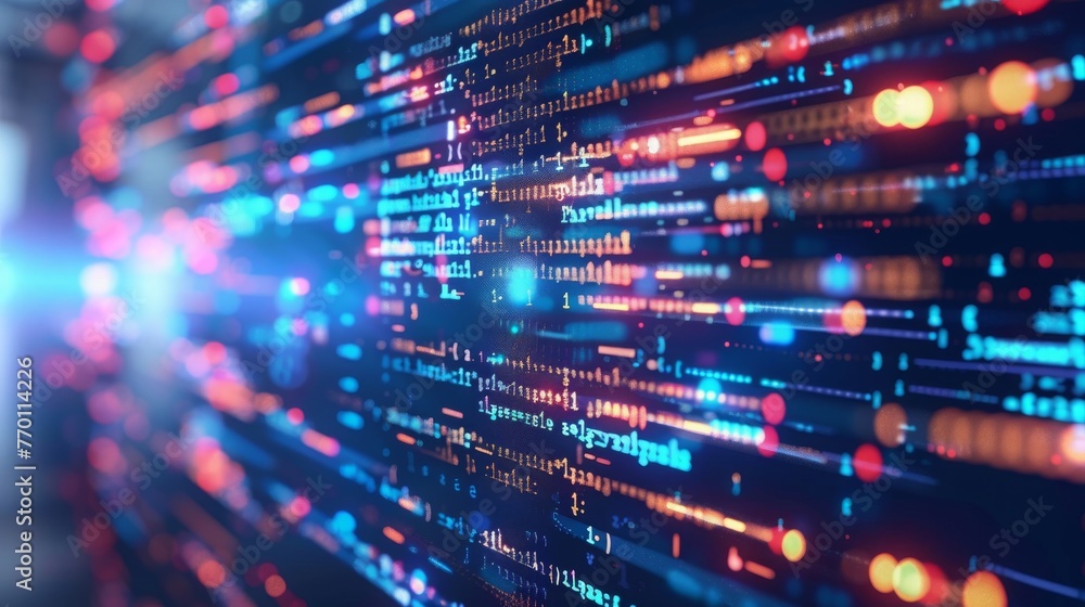 Programming code abstract technology background, internet security, hacking, 16:9 Stock ...