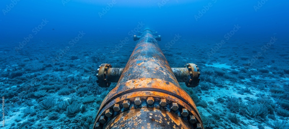 Subsea oil and gas pipeline metal conduit for underwater transport in ...
