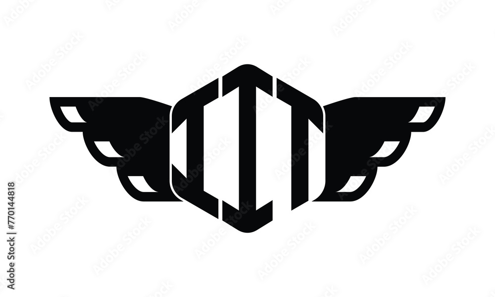 IIT polygon wings logo design vector template. Stock Vector | Adobe Stock