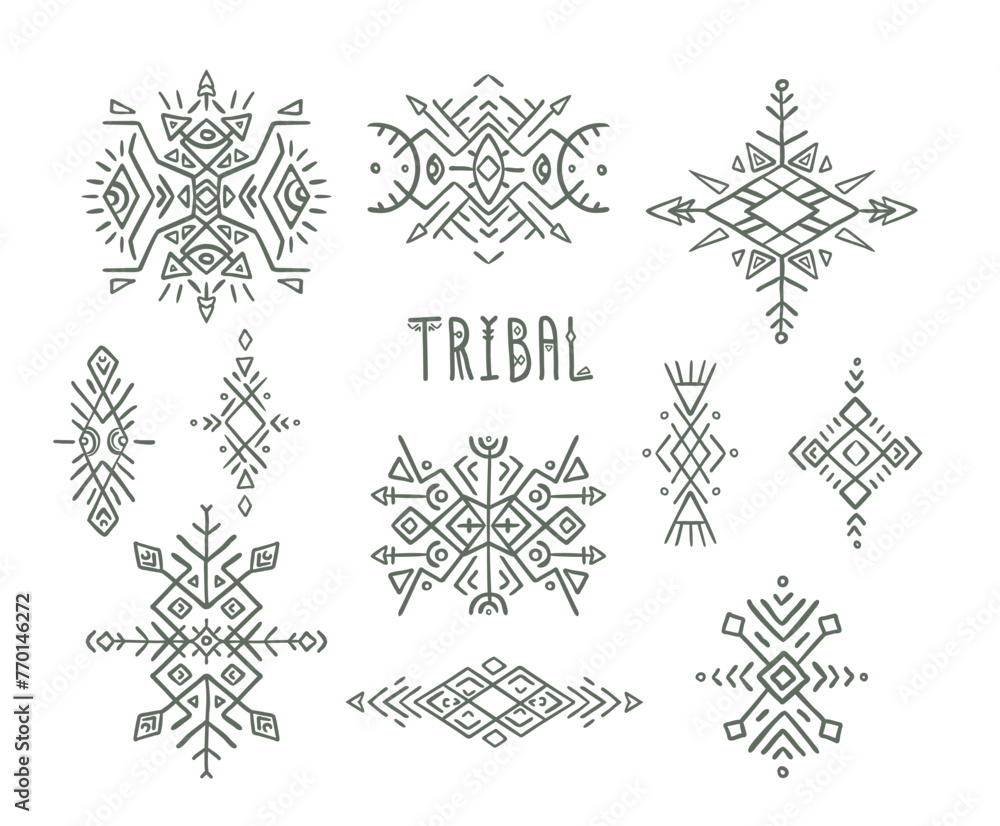 Abstract vector logo templates inspired by tribal and Indigenous art ...