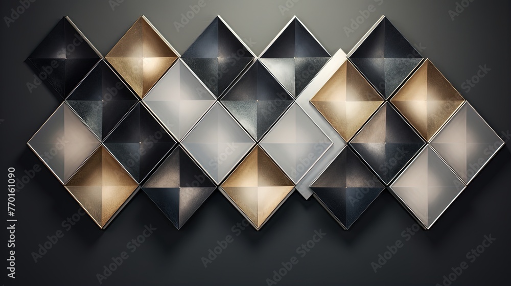 overlapping rhombus shapes with a metallic shine adding a touch of ...