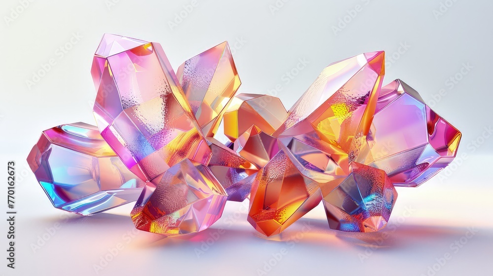 Vibrant holo abstract 3D shape, captivating images showcasing ...