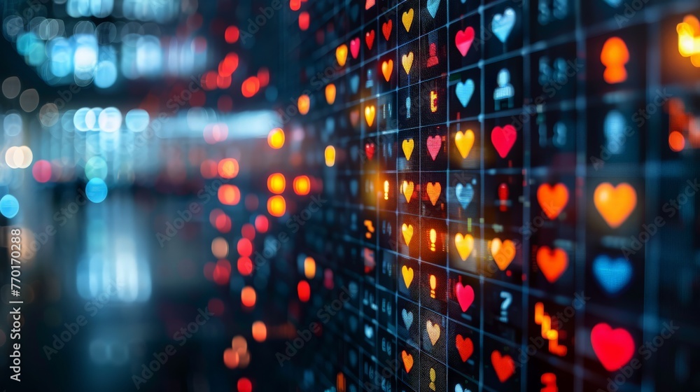 Sentiment analysis graph, AI interpreting social media emotions - Stock ...