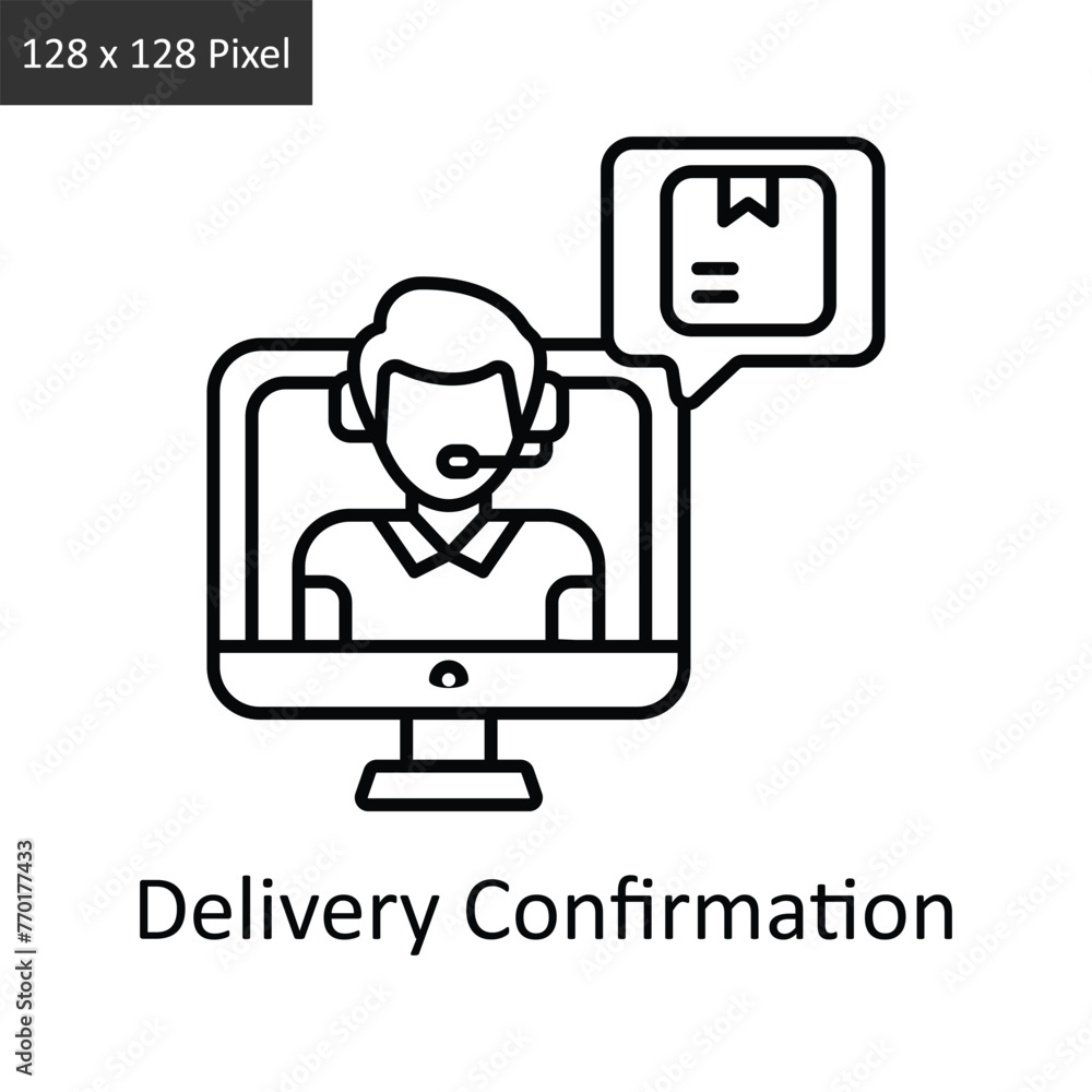 Delivery Confirmation vector outline icon design illustration ...