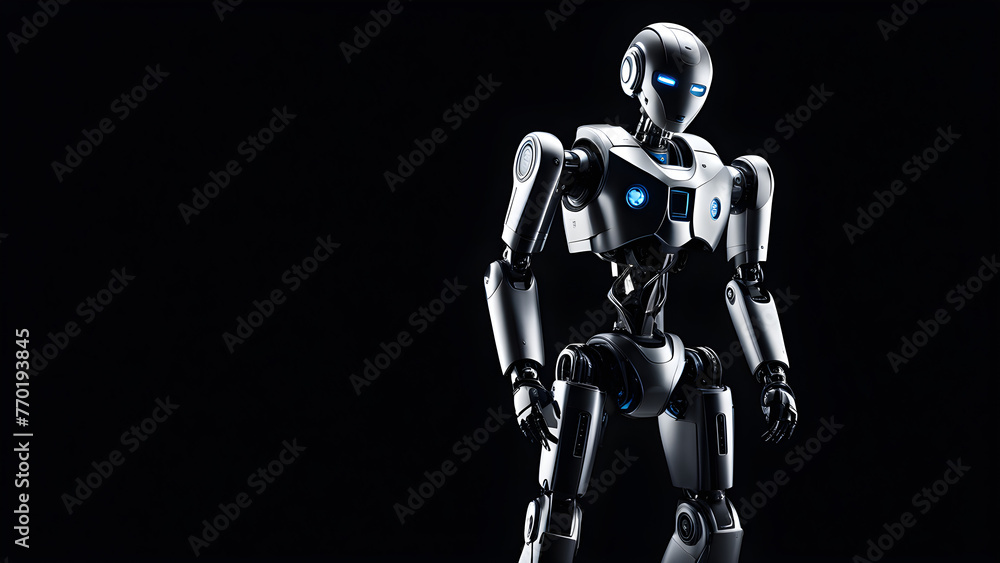 An image of a robot equipped with artificial intelligence standing. AI ...
