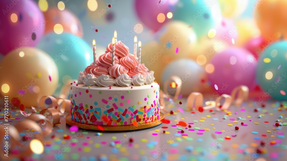 This vibrant 3D-rendered scene captures the essence of a festive ...