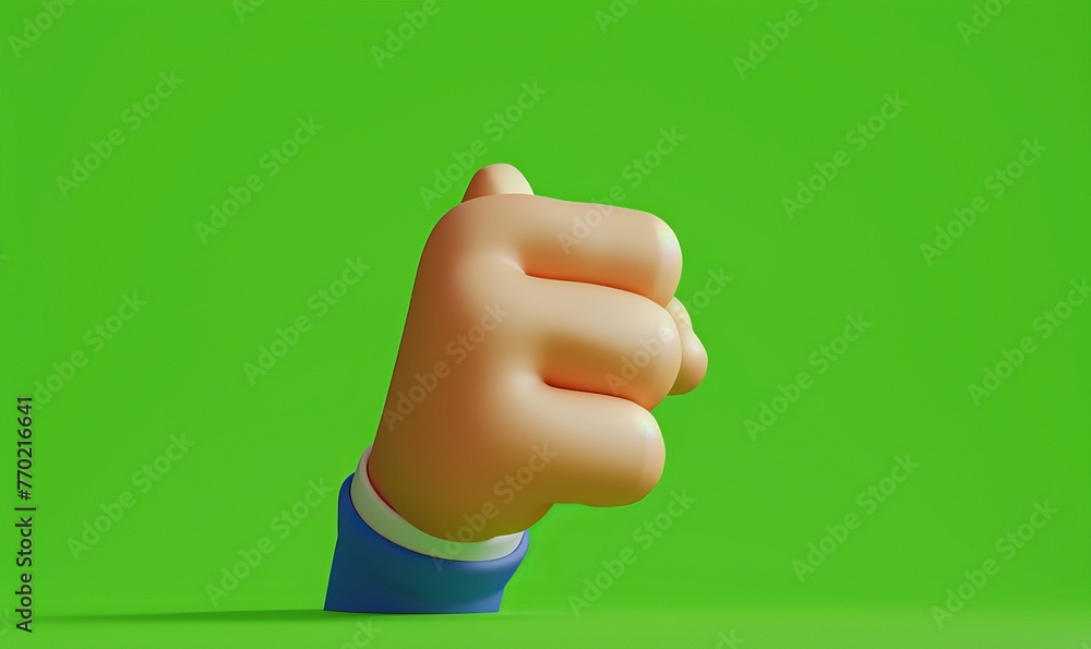 3d animation of a cartoon character hand isolated on green screen ...