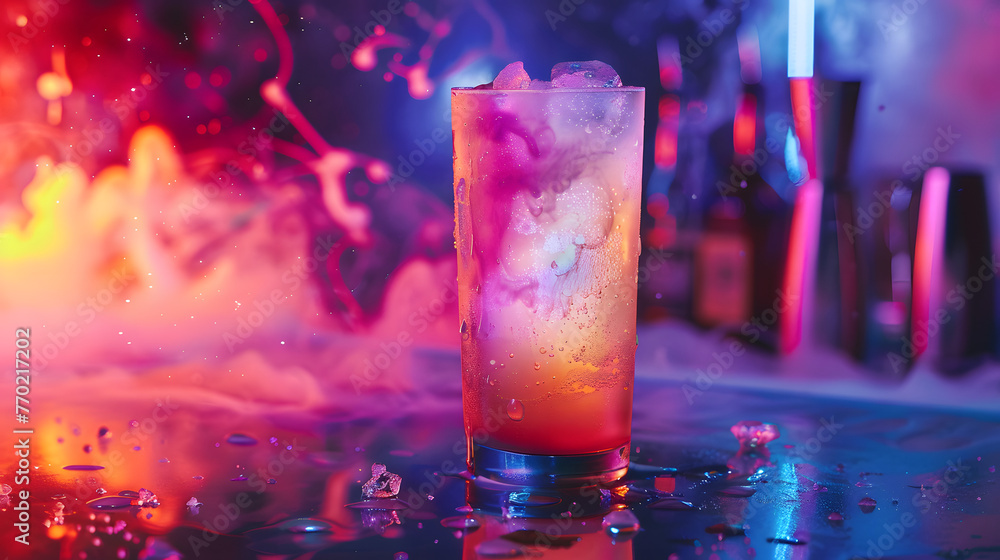 Nebula nectar combines cosmic imagery with drinks bright galaxy outer space drink color Stock ...