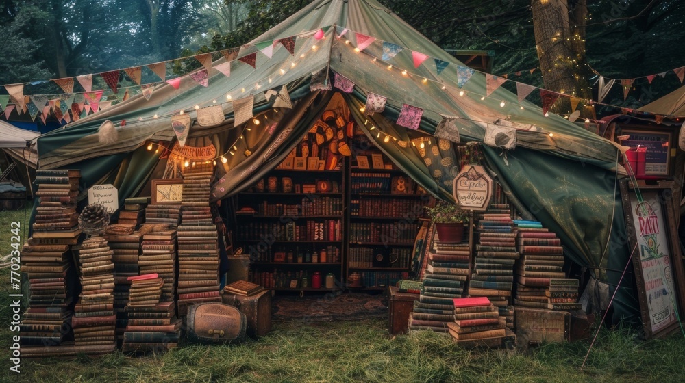 A collection of handpainted signs advertising the wares at a vintage ...