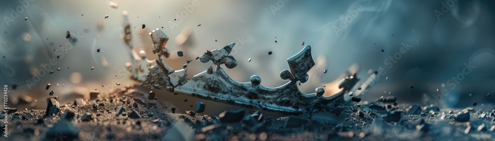 A broken crown lying in the dust, a powerful image of leadership ...