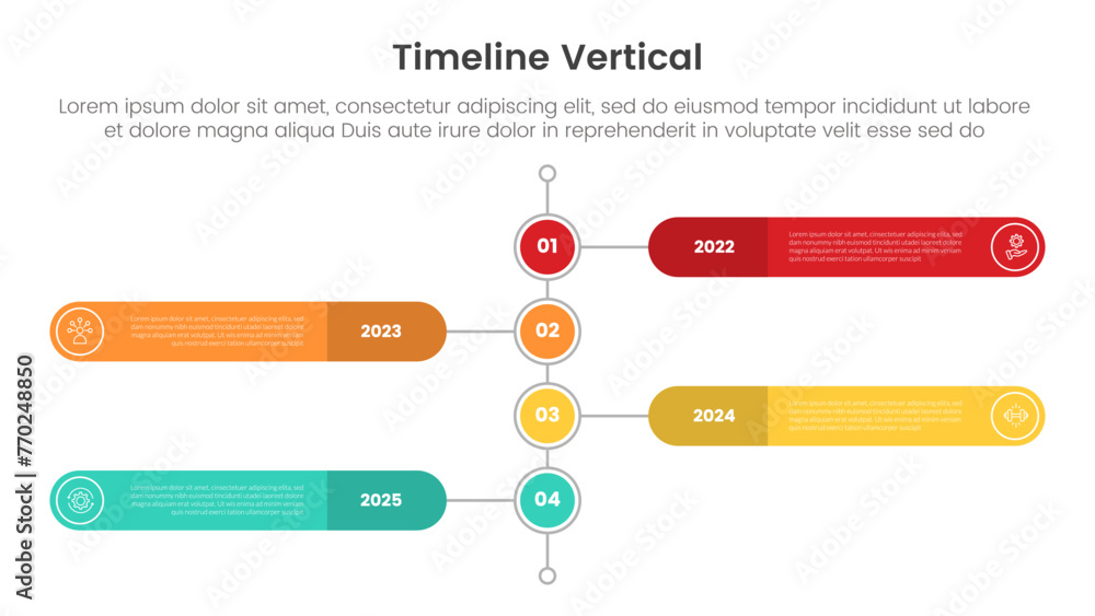 vertical timeline milestone infographic template banner with round ...