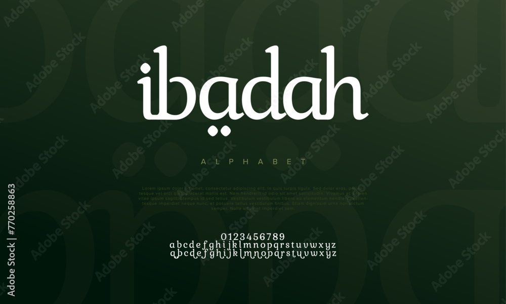 Ibadah premium luxury arabic alphabet letters and numbers. Elegant ...