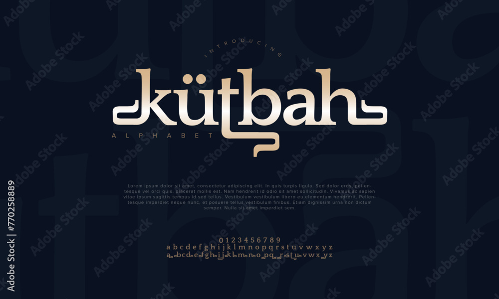 Kutbah premium luxury arabic alphabet letters and numbers. Elegant ...