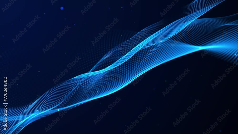 Abstract and technology blue dot-wave background. Dot pattern with ...
