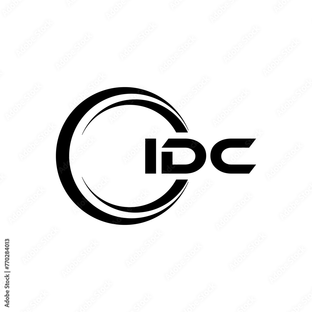 IDC letter logo design with white background in illustrator, cube logo ...