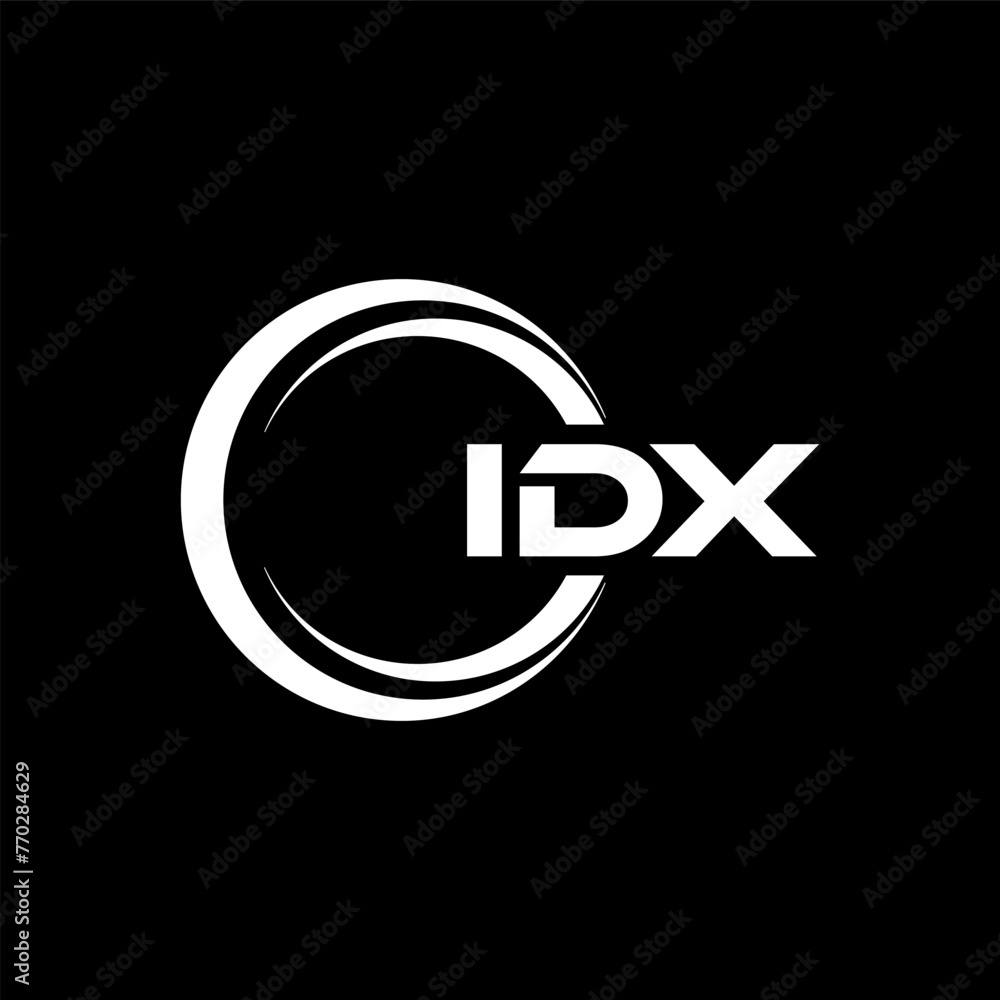 IDX letter logo design with black background in illustrator, cube logo ...