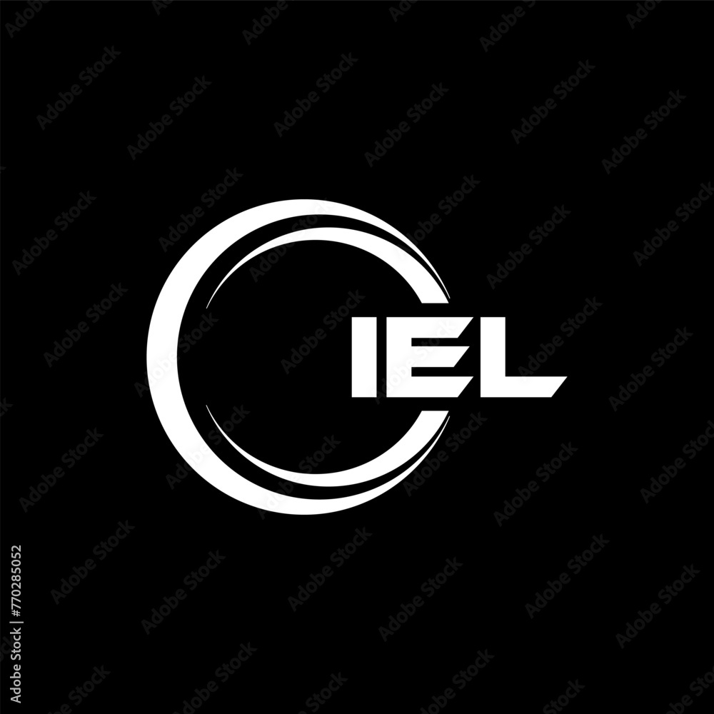 IEL letter logo design with black background in illustrator, cube logo ...