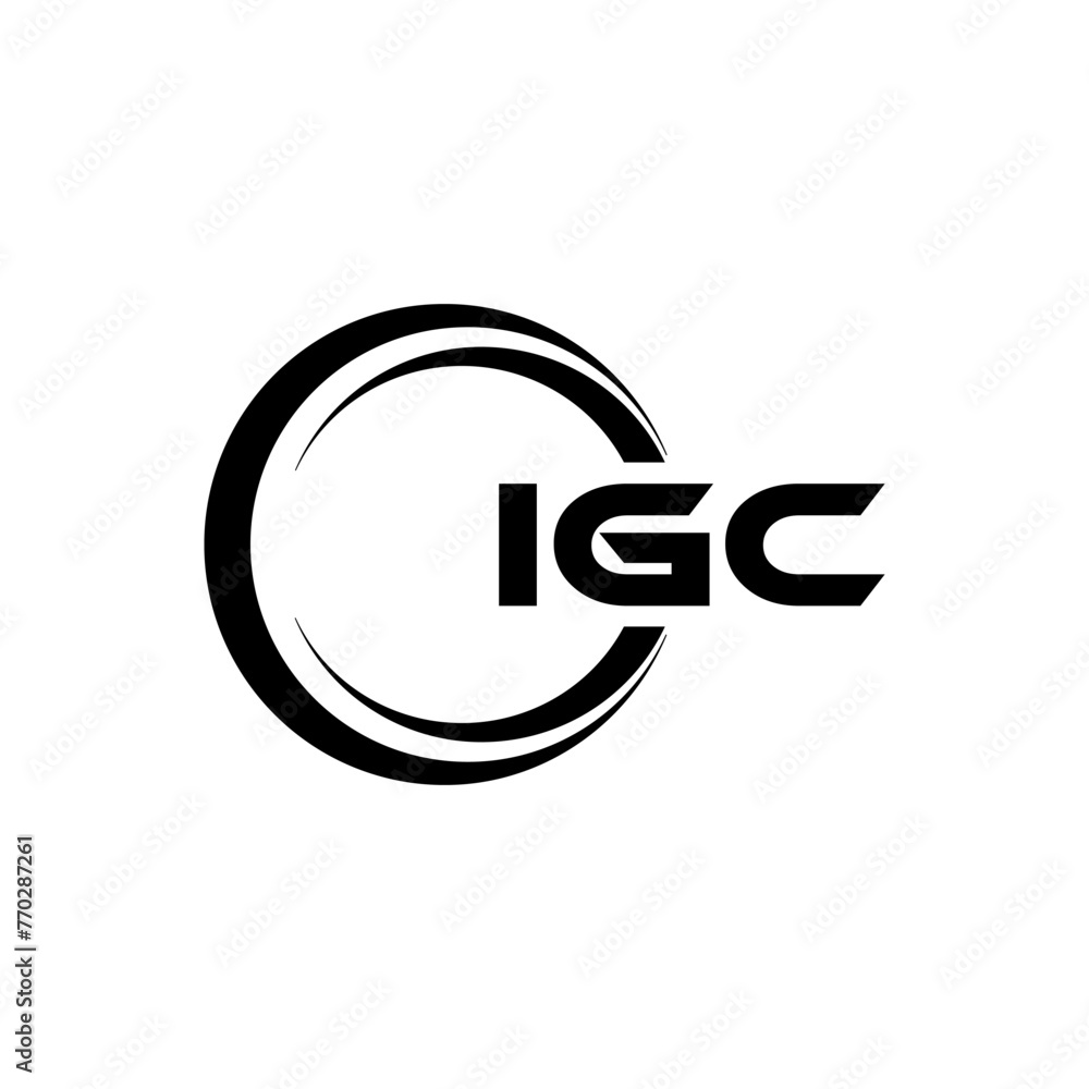 IGC letter logo design in illustration. Vector logo, calligraphy ...