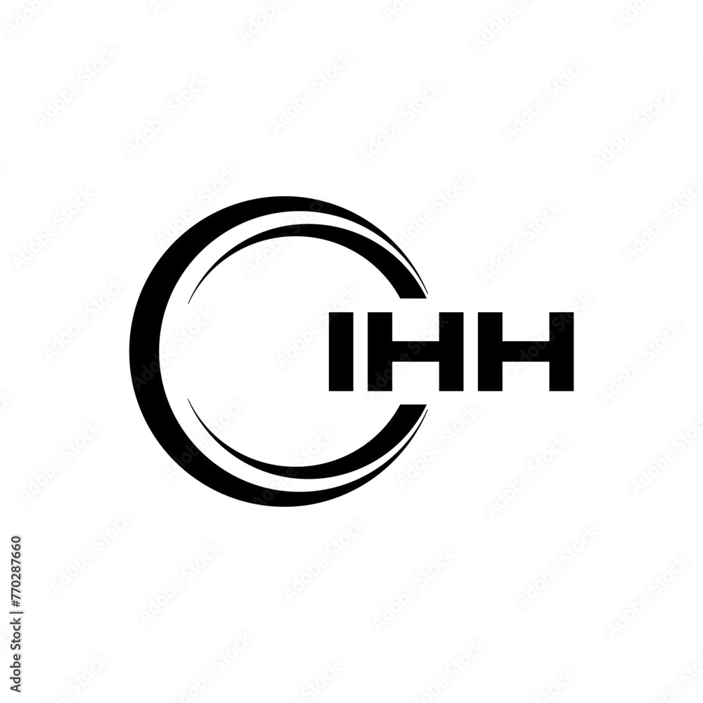 IHH letter logo design with white background in illustrator, cube logo ...