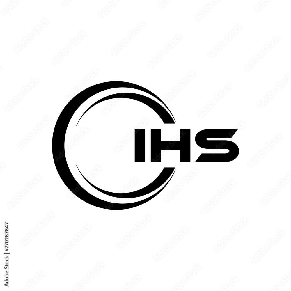 Vettoriale Stock IHS letter logo design with white background in ...