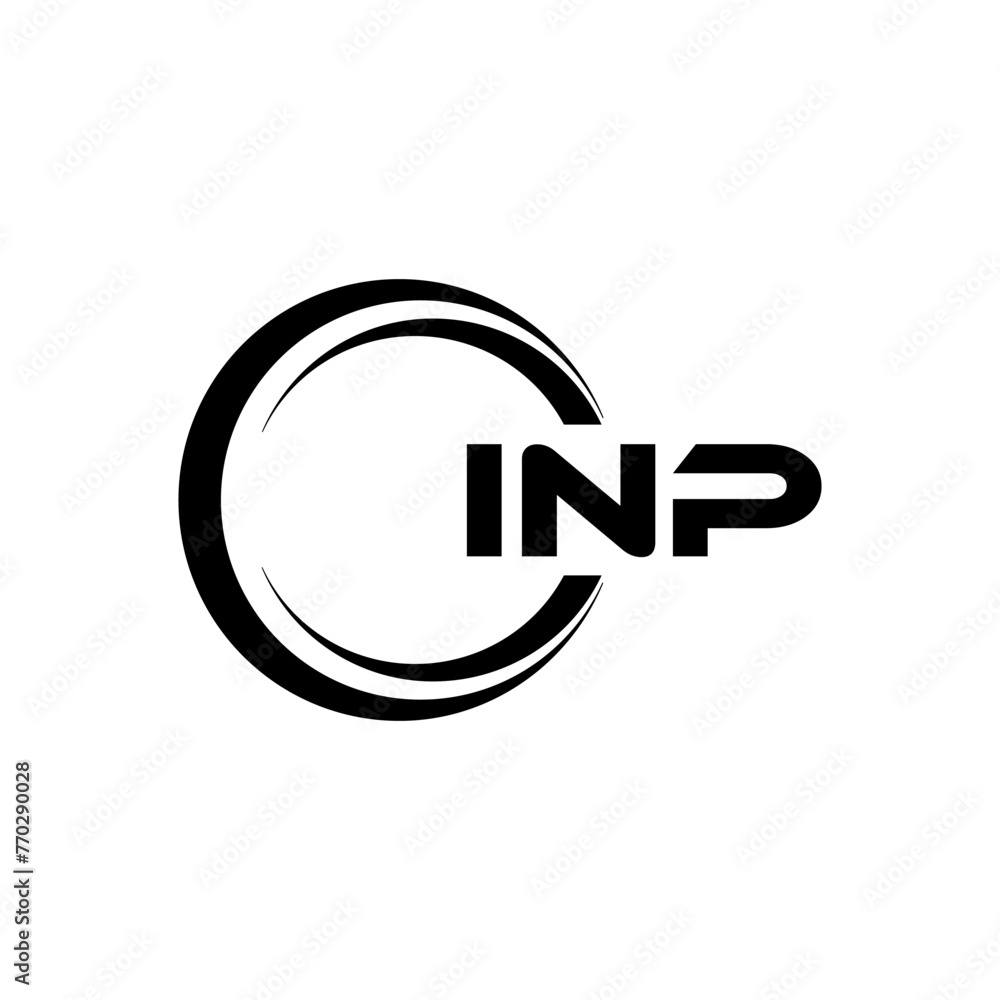 INP letter logo design with white background in illustrator, cube logo ...