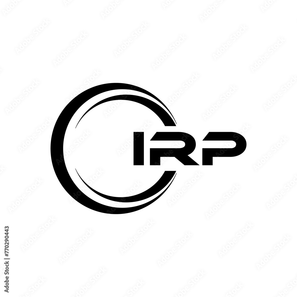 IRP letter logo design with white background in illustrator, cube logo ...