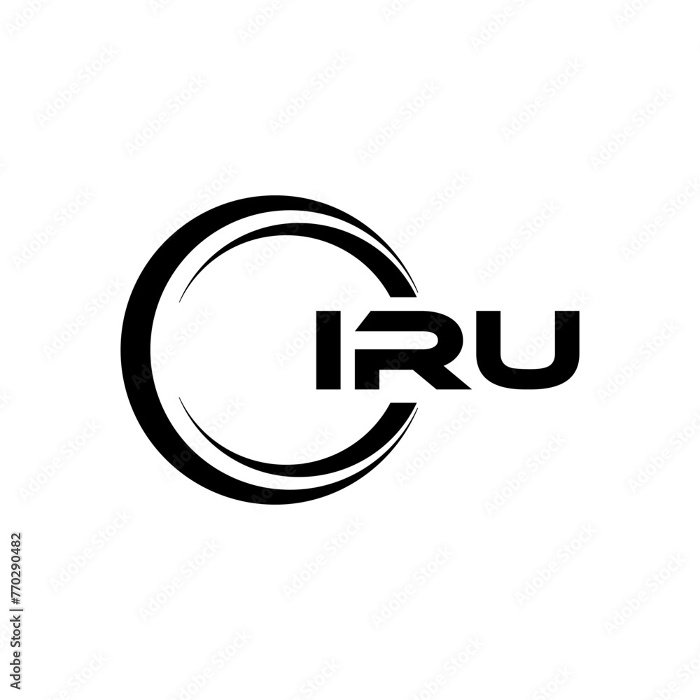 IRU letter logo design with white background in illustrator, cube logo ...