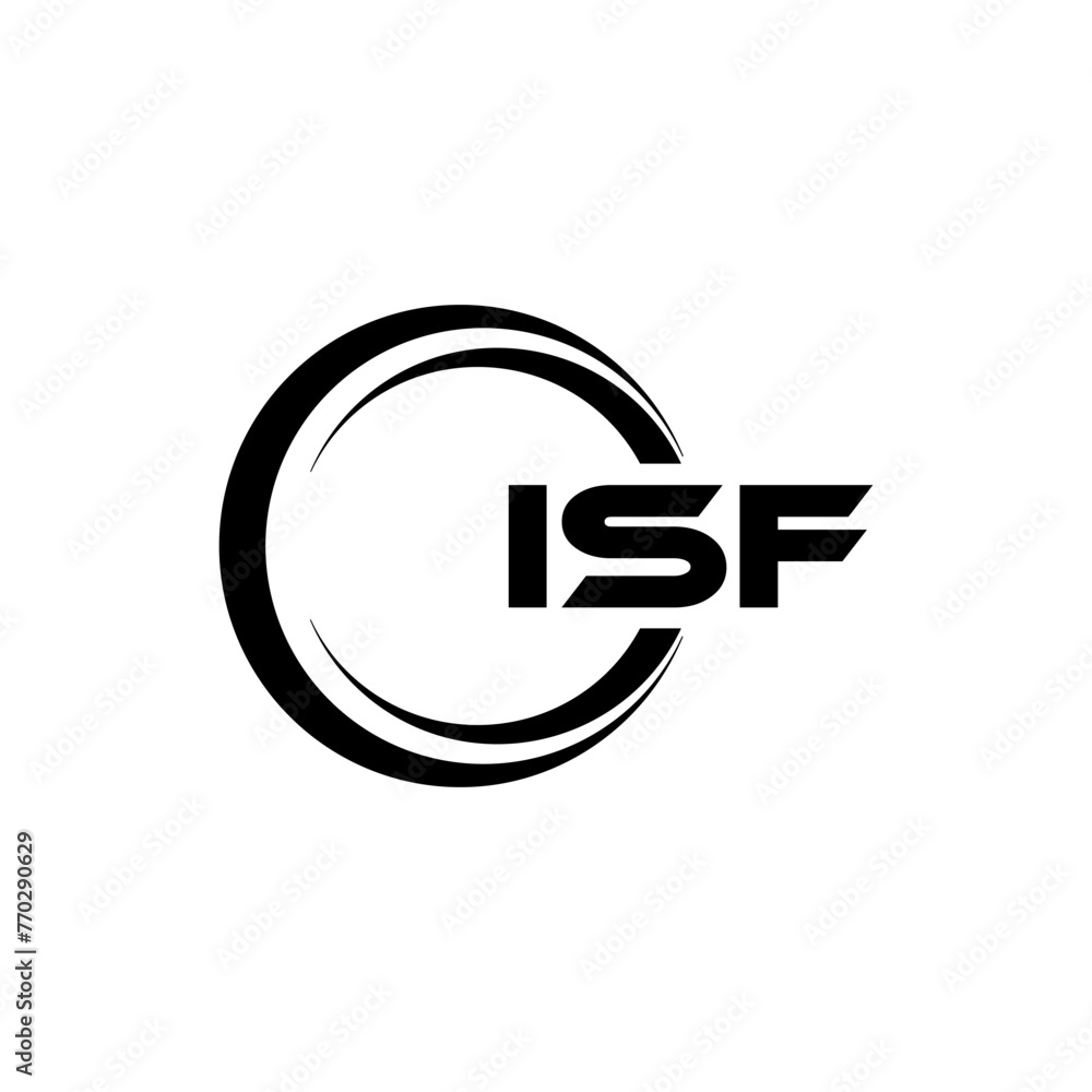 ISF letter logo design with white background in illustrator, cube logo ...